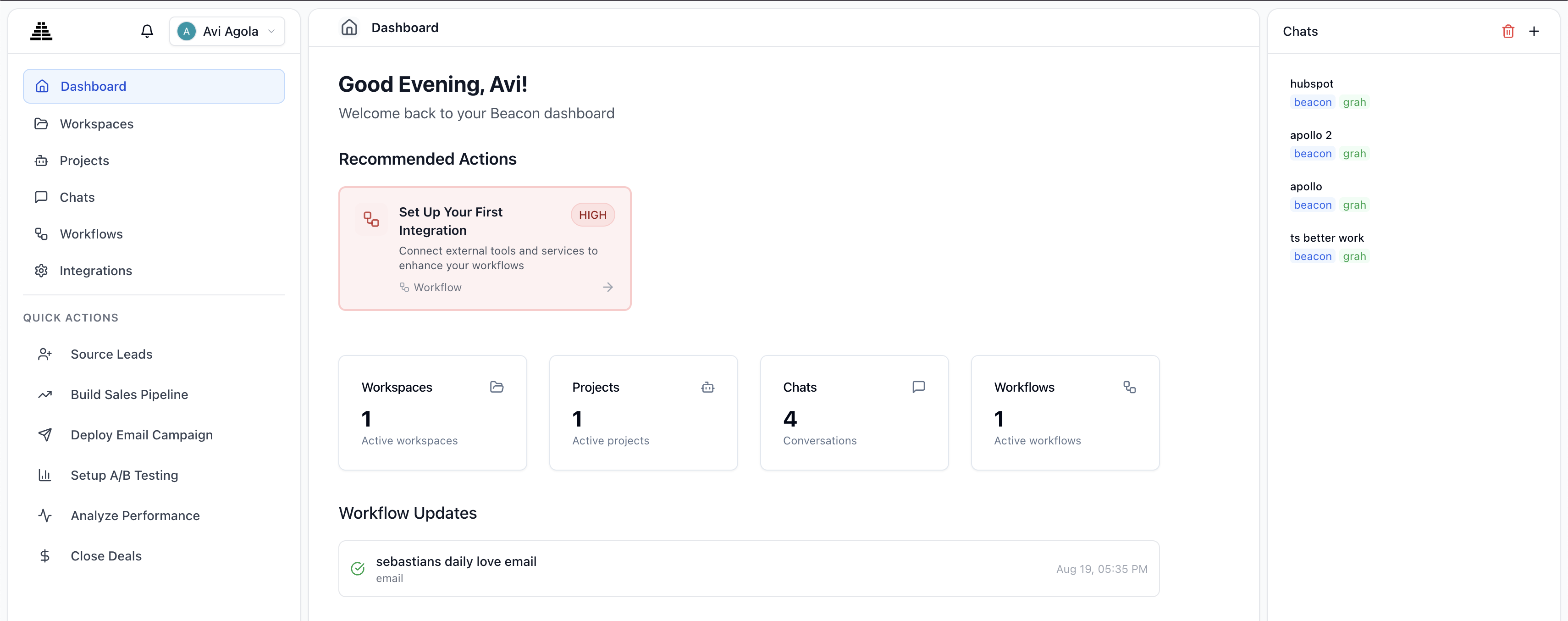 Sales Automation & Research Platform - AI-Powered GTM Workflows | Beacon